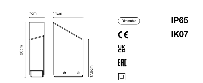 Lampa ogrodowa Domus 26 x 14 cm Marset | Sklep internetowy FORMATI